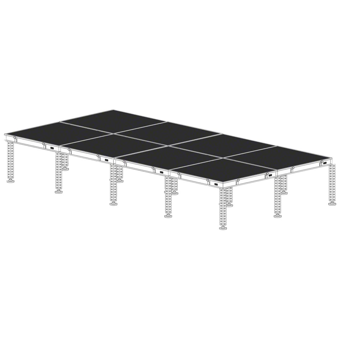 Biljax AS2100 8x16 Portable Stage Kit, 8 4x4 Decks | StageDrop