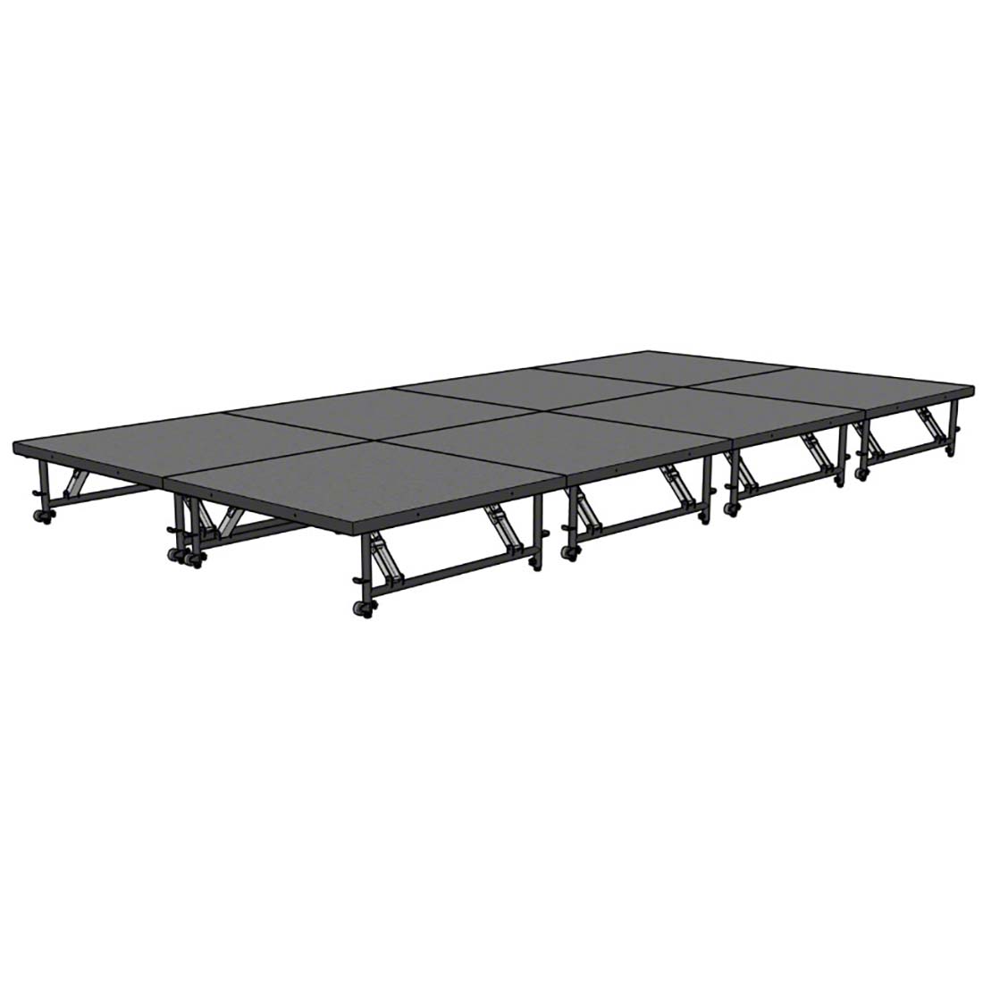 Staging 101 8'x16' Portable Stage w/Wheels, 16"-24"H | StageDrop