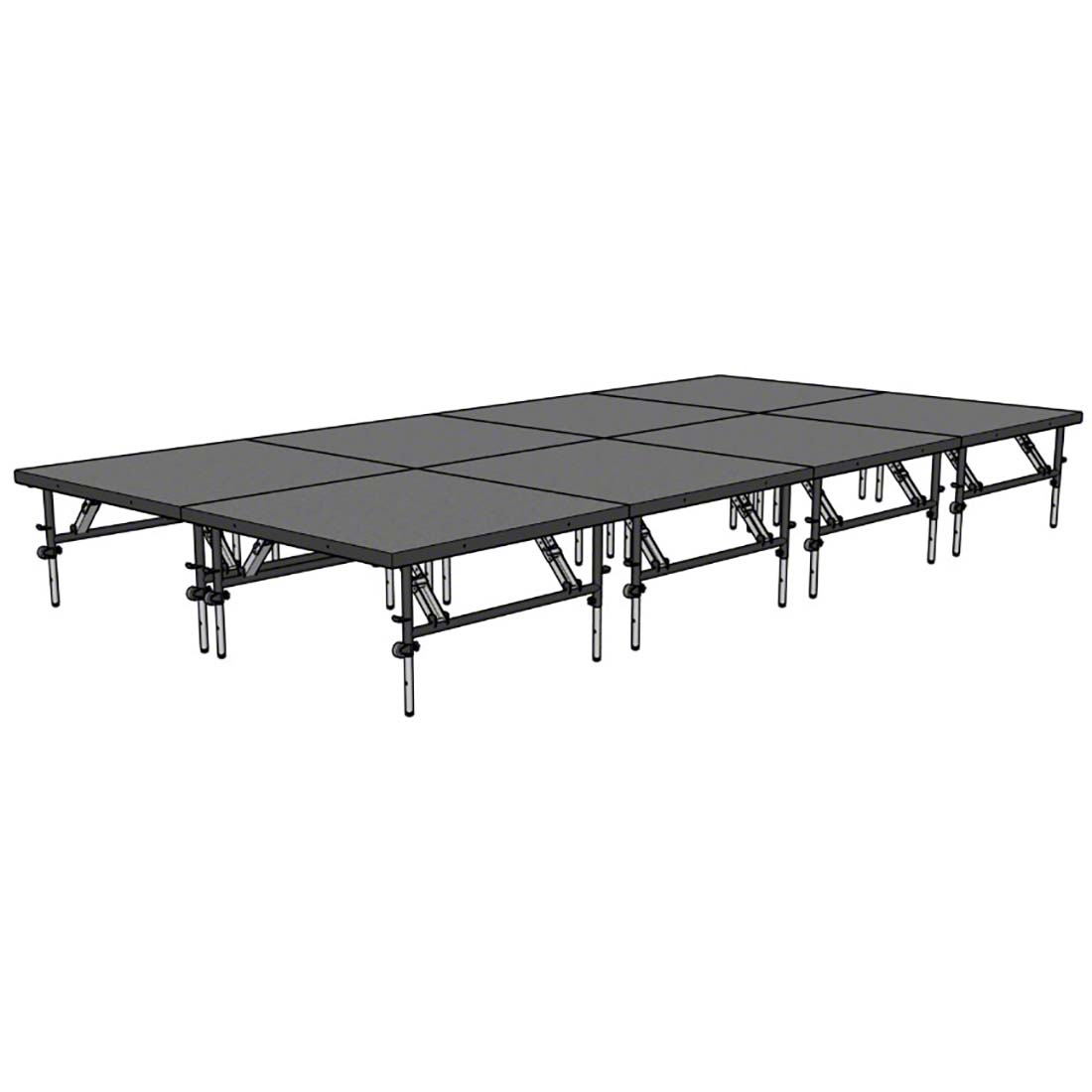 Staging 101 8'x16' Portable Stage w/Wheels, 24"-32"H | StageDrop