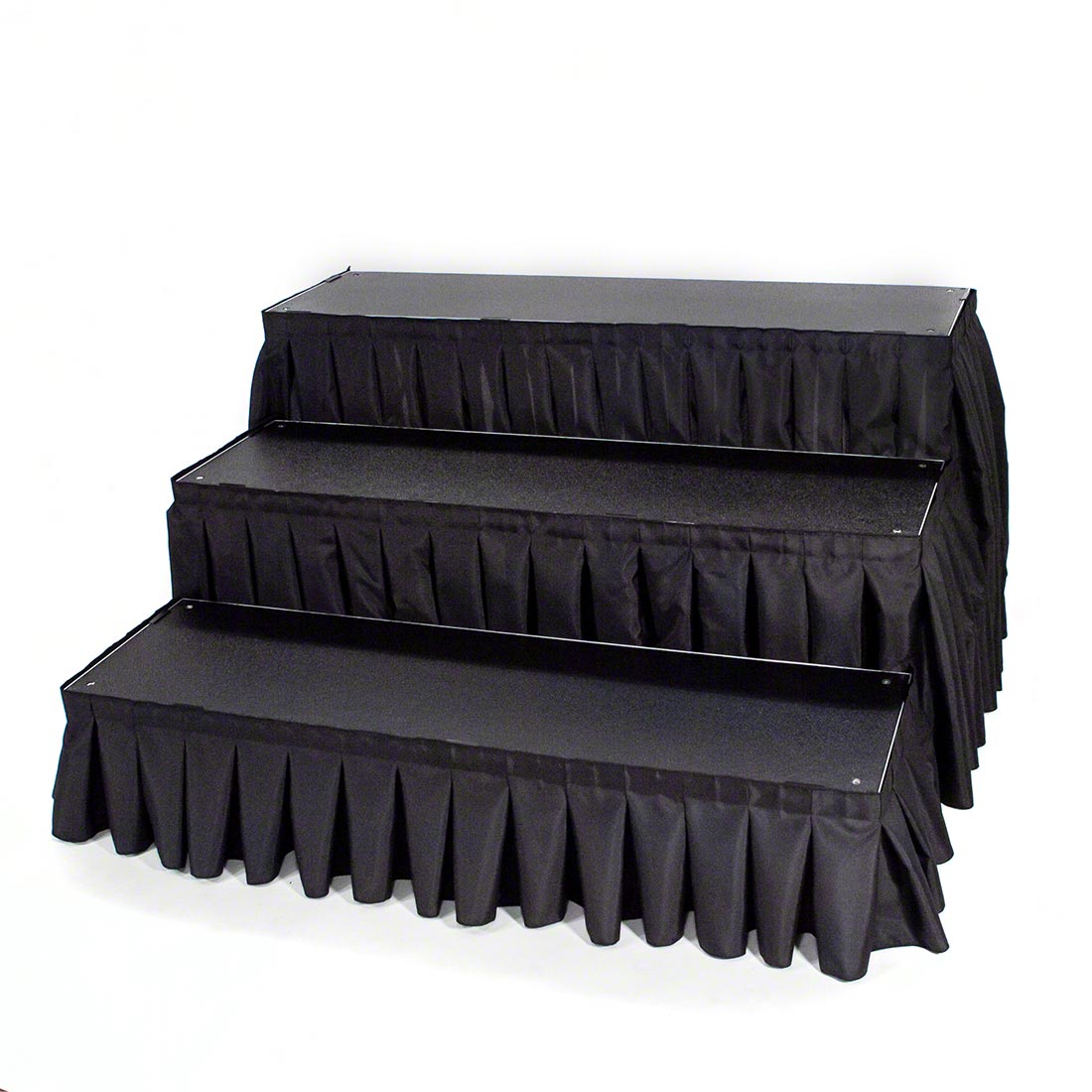 Box-Pleat Step Skirts for IntelliStage 3'W Stage Steps | StageDrop