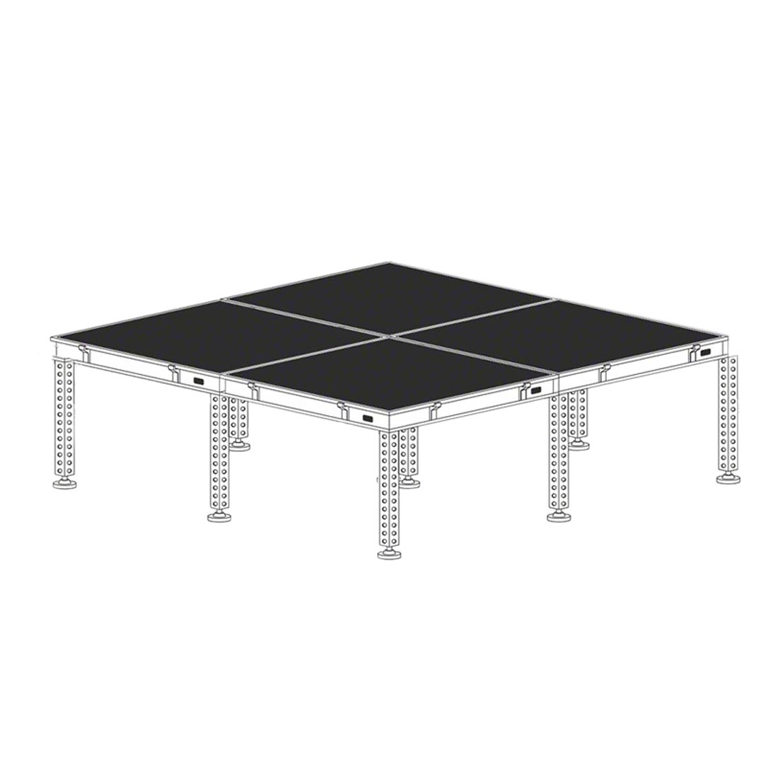 Biljax AS2100 8x8 Portable Stage Kit, 4 4x4 Decks | StageDrop