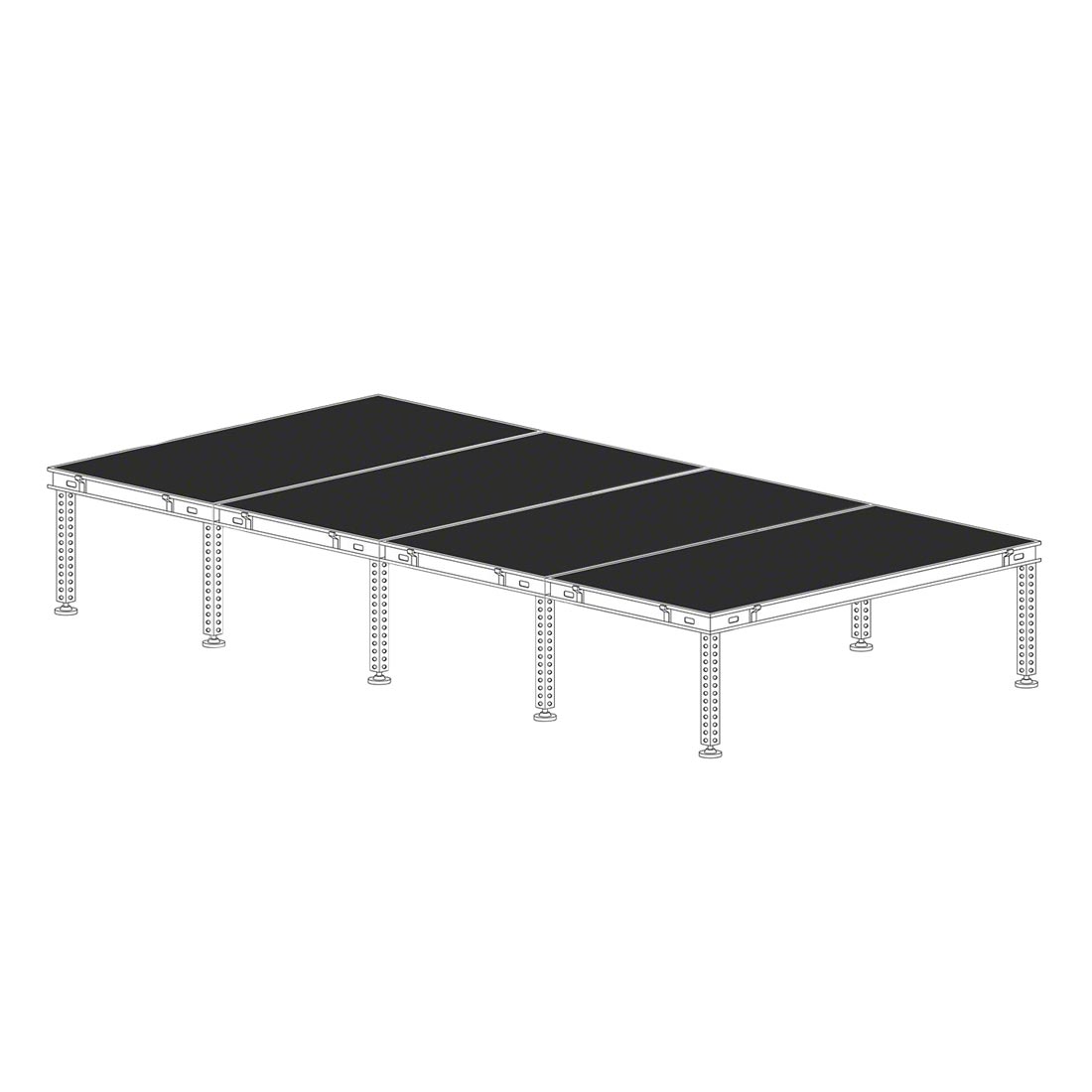 Biljax AS2100 8x16 Portable Stage Kit, 4 4x8 Decks | StageDrop