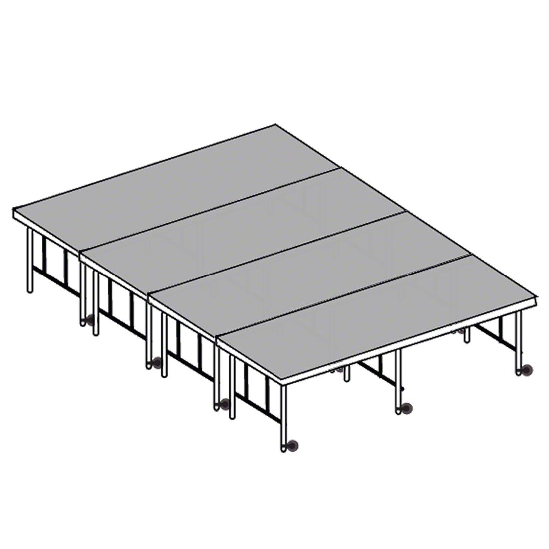 Midwest Folding 8x16 TransFold Stage w/Step, 24"-32"H | StageDrop