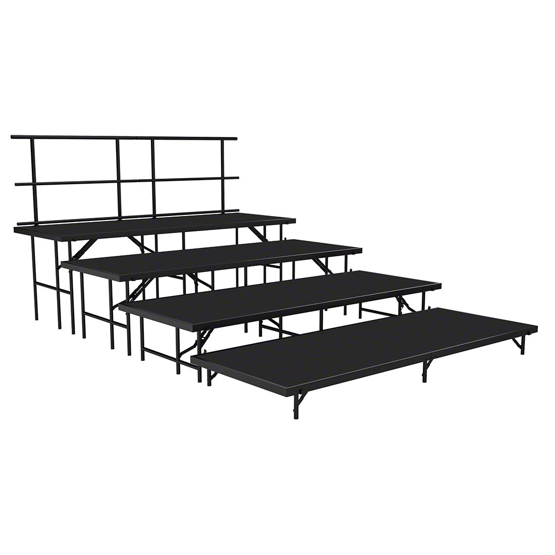 NPS® SST484LP 4-Level Seated Riser Straight Stage, Polydeck @ StageDrop