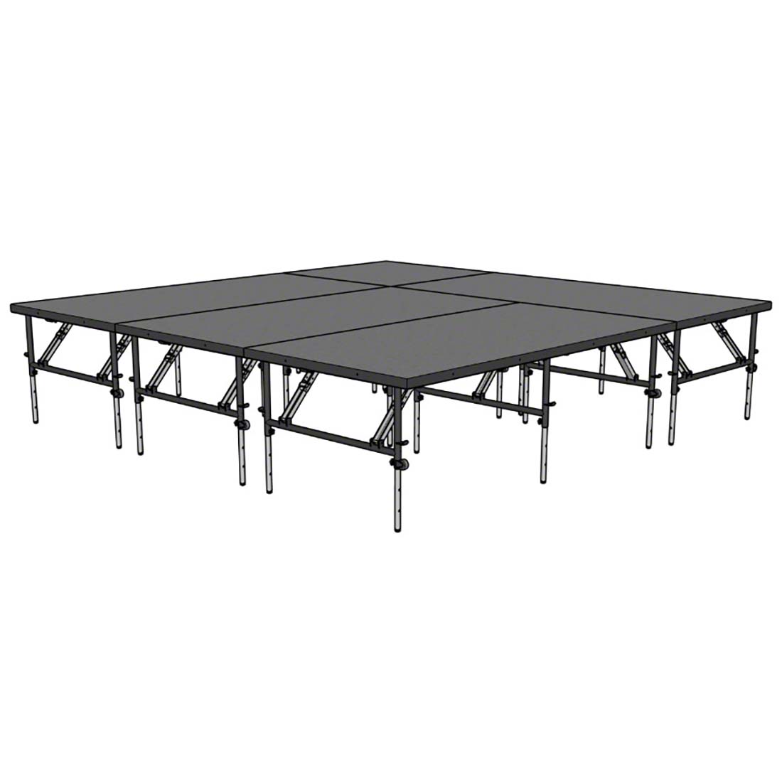 Staging 101 12'x12' Portable Stage Kit, 24"-32" Height | StageDrop
