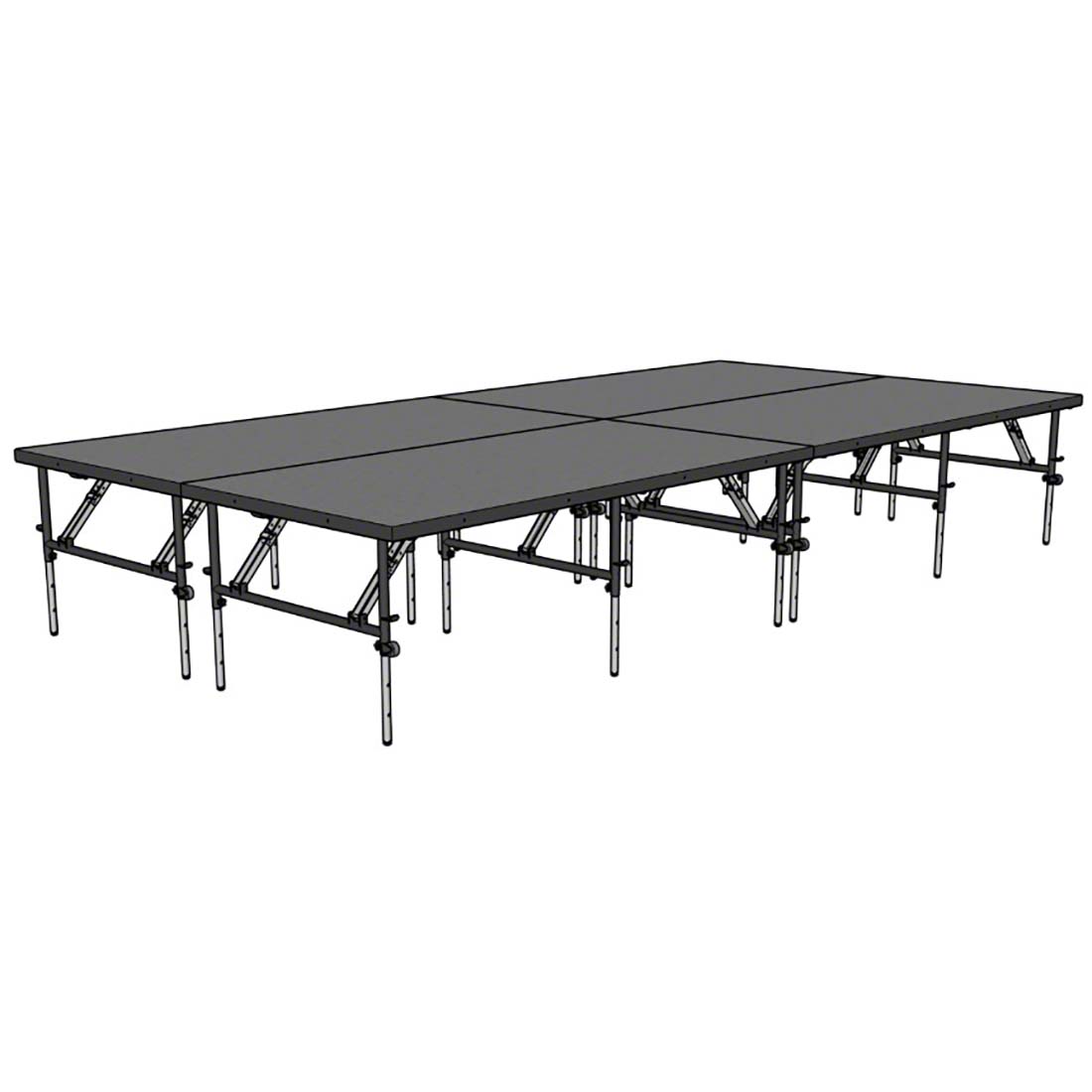 Staging 101 STAGE12832 8'x16' Portable Stage 24"-32"H | StageDrop